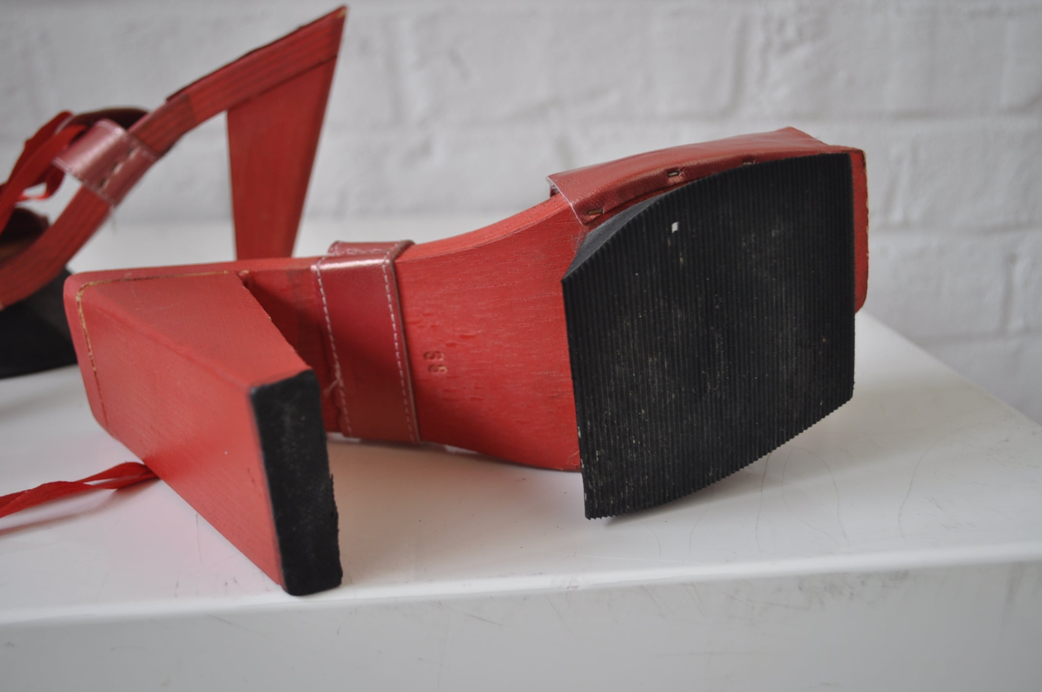 Avant garde shoes made of wood and leather 1970s by Sergey Janjansen I ...