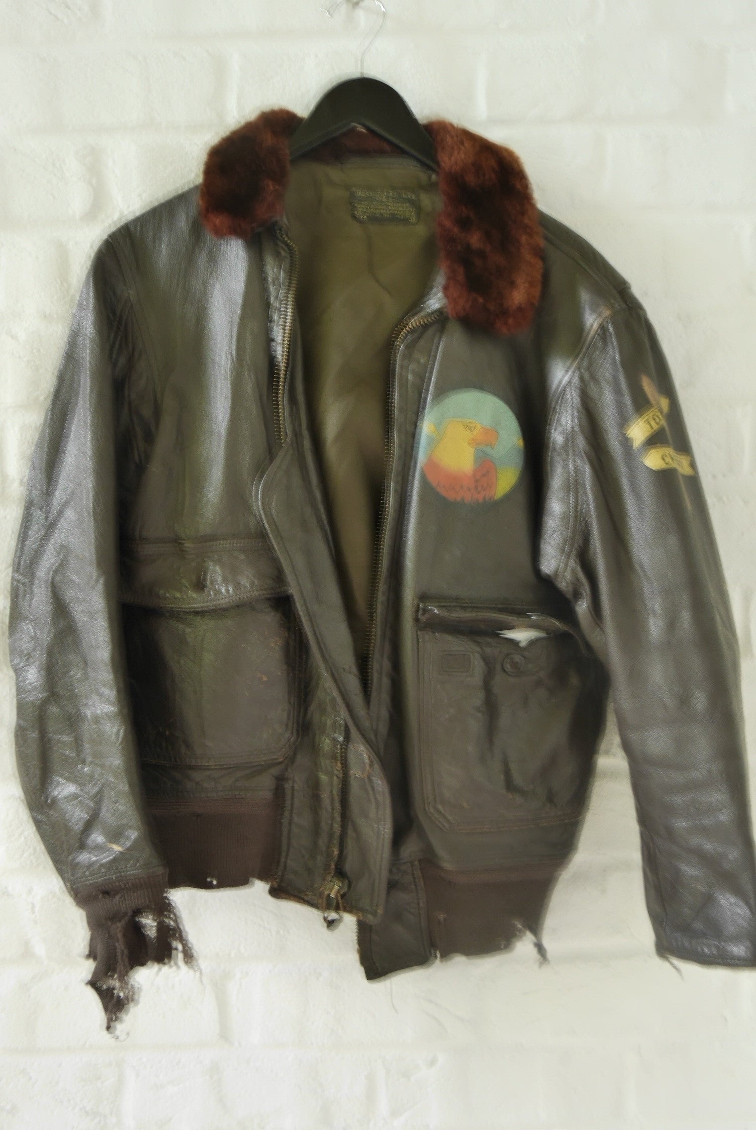 WWII type g flight Jacket with great handmade painted design – Vintage ...